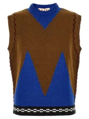 Marni Intarsia Wool Vest - Multicolor