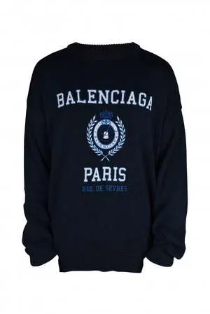 Balenciaga Knit Logo Sweater - Blue