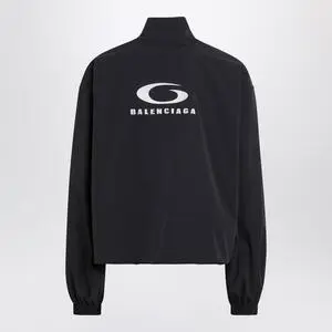 Balenciaga Washed Loop Sports Icon Zip Jacket - Black