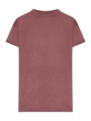 Brunello Cucinelli Cashmere And Silk Lurex T-shirt - Brown