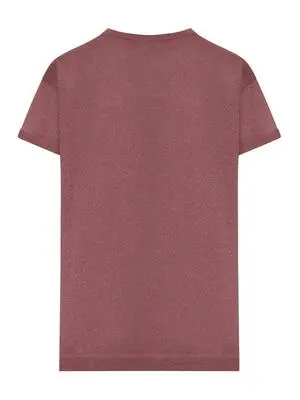 Brunello Cucinelli Cashmere And Silk Lurex T-shirt - Brown