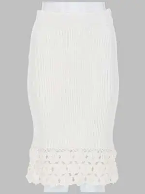 GANNI Gonna Con Bordo In Crochet - White