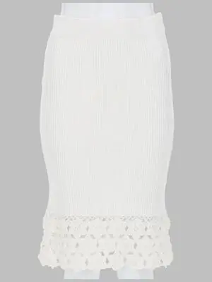 GANNI Gonna Con Bordo In Crochet - White