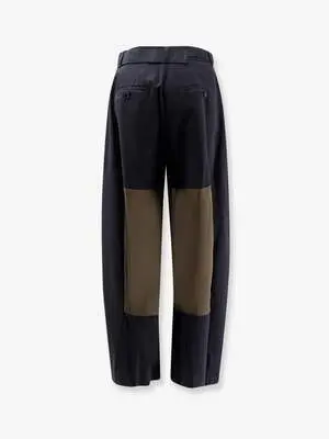 Sacai Wool Blend Trousers With Nylon Inserts