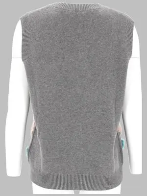 GANNI Floral Applique Vest - Gray