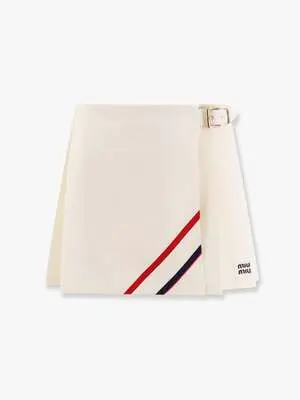 Miu Miu Plisse Wool And Mohair Skirt - Multicolor