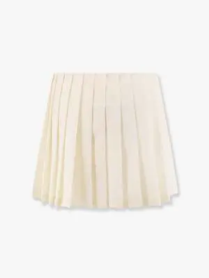 Miu Miu Plissé Wool And Mohair Skirt - Multicolor