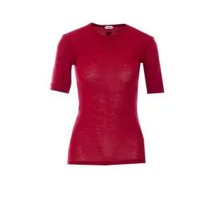 Versace Embroidered Medusa Ribbed Wool T-shirt - Red