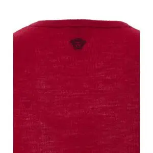 Versace Embroidered Medusa Ribbed Wool T-shirt - Red