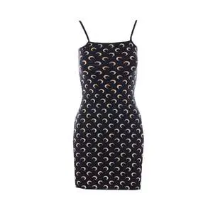 MARINE SERRE Moon Print Straps Dress - Black