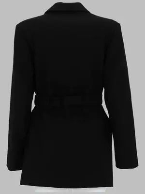 GANNI Crepe Belted Blazer - Black