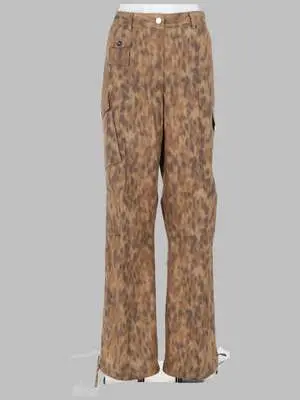 GANNI Pantalone Cargo In Cotone Stampato - Cream