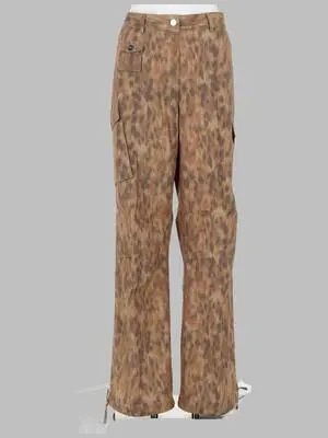 GANNI Pantalone Cargo In Cotone Stampato - Cream
