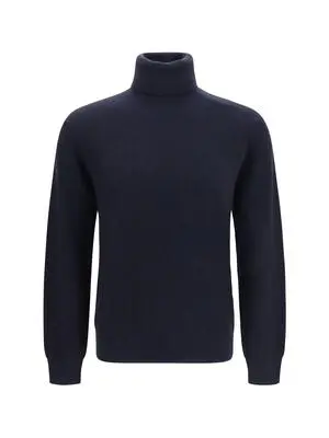 Brioni Wool And Cashmere Turtleneck Sweater - Blue