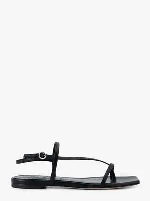 AeydĒ Ella Flat Leather Sandals - Black