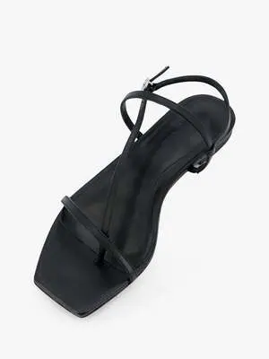 AeydĒ Ella Flat Leather Sandals - Black