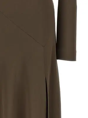Alberta Ferretti Asymmetrical Long Dress - Brown