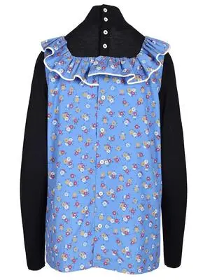 Miu Miu Printed Poplin Sweater - Multicolor
