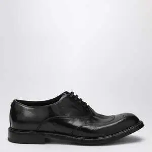 Dolce & Gabbana Washed Calfskin Lace-up Shoe - Black