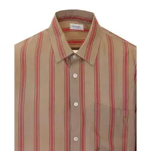Saint Laurent Cassandre Striped Short Sleeves Shirt - Multicolor