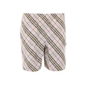Burberry Check Shorts Swimwear - Cream