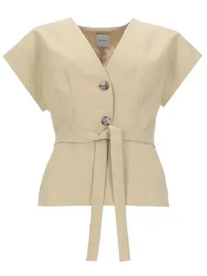 Paul Smith Linen Belted Top - Cream