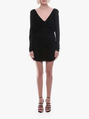 Saint Laurent Cupro Dress With Drapery