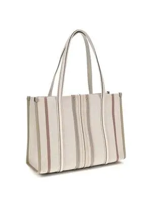 Chloé Woody Loop Canvas Tote Bag - Cream