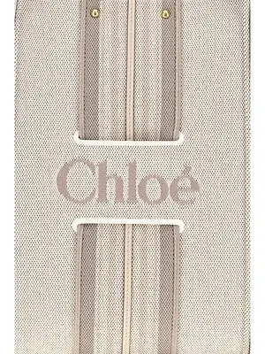 Chloé Woody Loop Canvas Tote Bag - Cream
