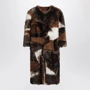 Prada Patchwork Shearling Coat - Multicolor