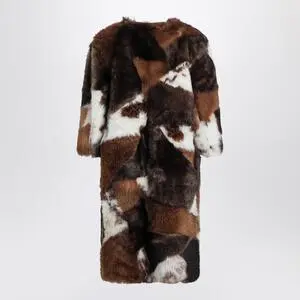 Prada Patchwork Shearling Coat - Multicolor