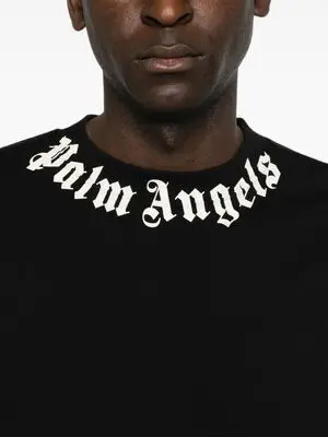 Palm Angels Neck Logo Cotton Sweatshirt