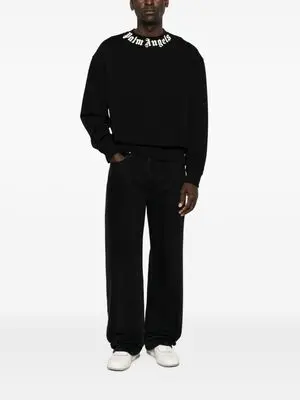 Palm Angels Neck Logo Cotton Sweatshirt