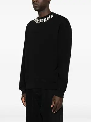Palm Angels Neck Logo Cotton Sweatshirt
