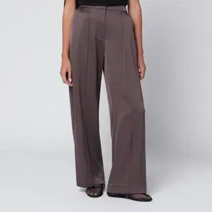 Simkhai Kyra Trousers In Chocolate Satin - Brown