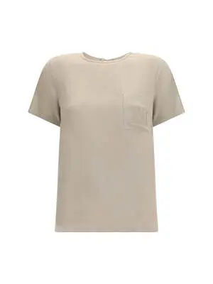 Max Mara Max Mara Pagano Silk T-Shirt Cream
