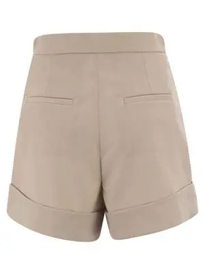 Max Mara Mxmcelebre Shorts In Wool, Mohair And Silk Canvas - Multicolor