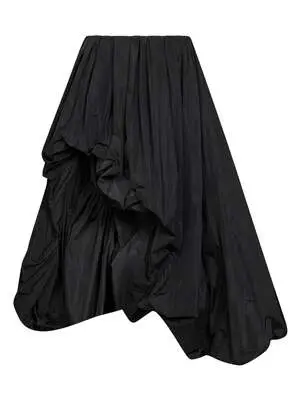 JIL SANDER Black Lightweight Taffeta Asymmetric Draped Skirt - Multicolor