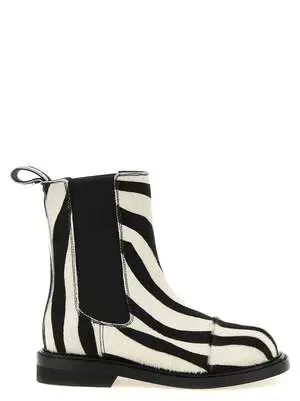 Moschino Zebra Pony Ankle Boots - Multicolor
