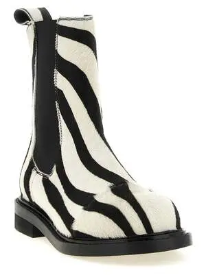 Moschino Zebra Pony Ankle Boots