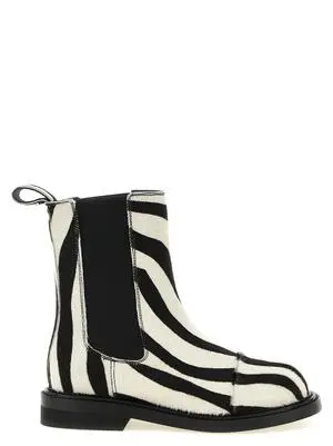 Moschino Zebra Pony Ankle Boots - Multicolor