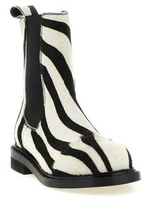 Moschino Zebra Pony Ankle Boots - Multicolor