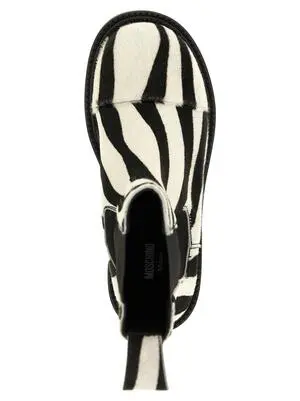 Moschino Zebra Pony Ankle Boots - Multicolor