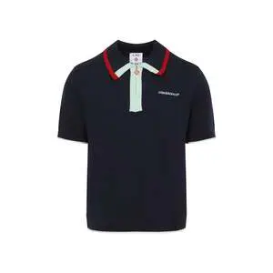 Casablanca Knitted Track Polo - Blue