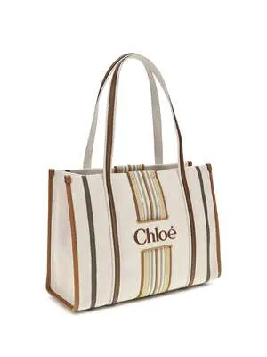 Chloé Woody Loop Canvas Tote Bag