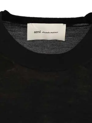 AMI Paris Extra-fine Merino Wool Embroidered Crewneck Sweater