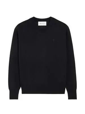 AMI Paris Extra-fine Merino Wool Embroidered Crewneck Sweater