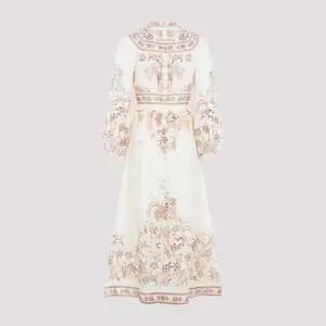 Zimmermann Indra Plunge Midi Dress - Multicolor