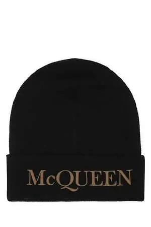 Alexander McQueen Cashmere Beanie Hat - Black