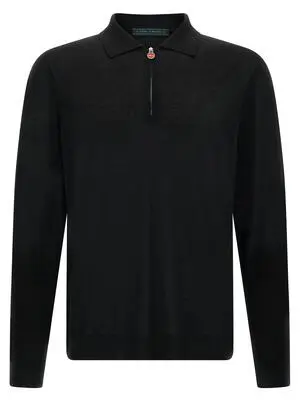 Kiton Wool Polo Shirt 14 Microns - Black